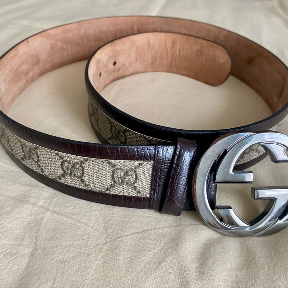 Gucci | Accessories | Gucci Logo Monogram With Interlocking G Buckle ...